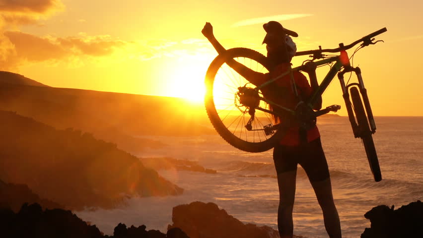 Success, Achievement, Accomplishment And Winning Concept With Cyclist ...