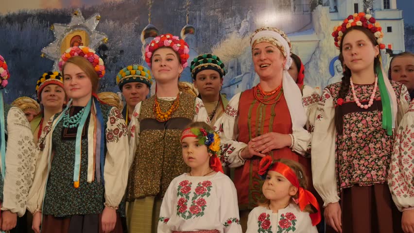 Kiev/ukraine - Jan 08 2016: Female Folk Singing Group With Kids And ...