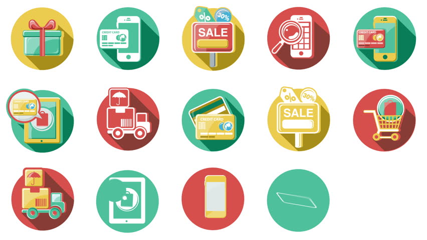 Business and Sales Flat Icons Stock Footage Video (100% Royalty-free ...