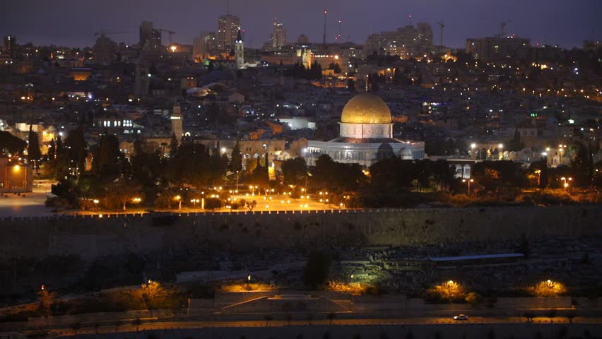Jerusalem Skyline At Night