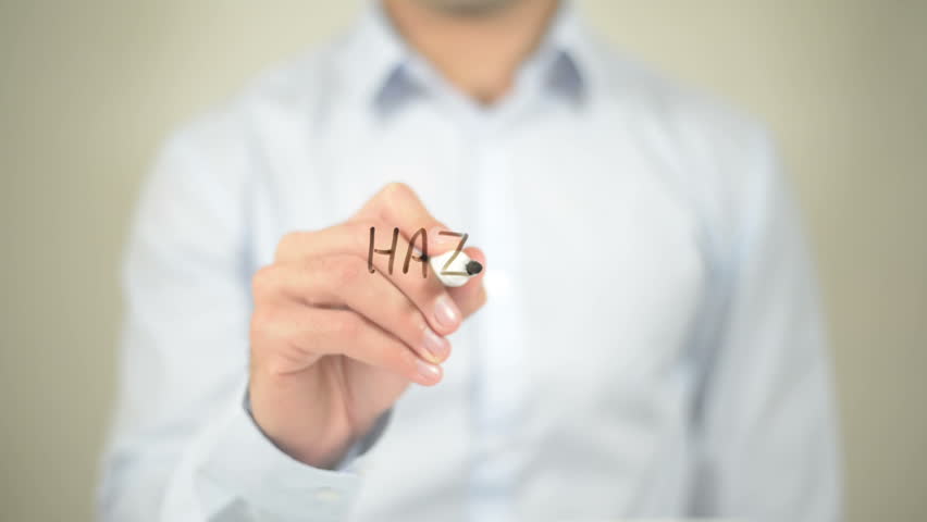 Hazard, Man Writing On Transparent Stock Footage Video (100% Royalty ...