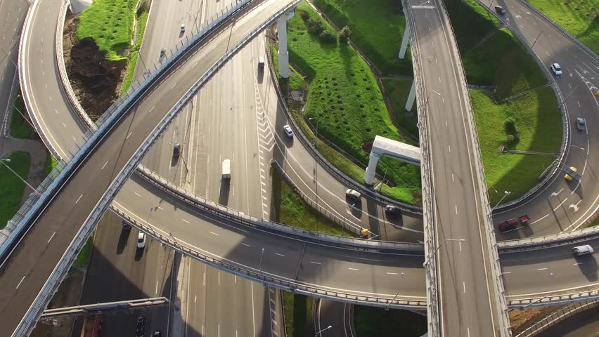 Unique Flyover the Complex Road Stock Footage Video (100% Royalty-free ...