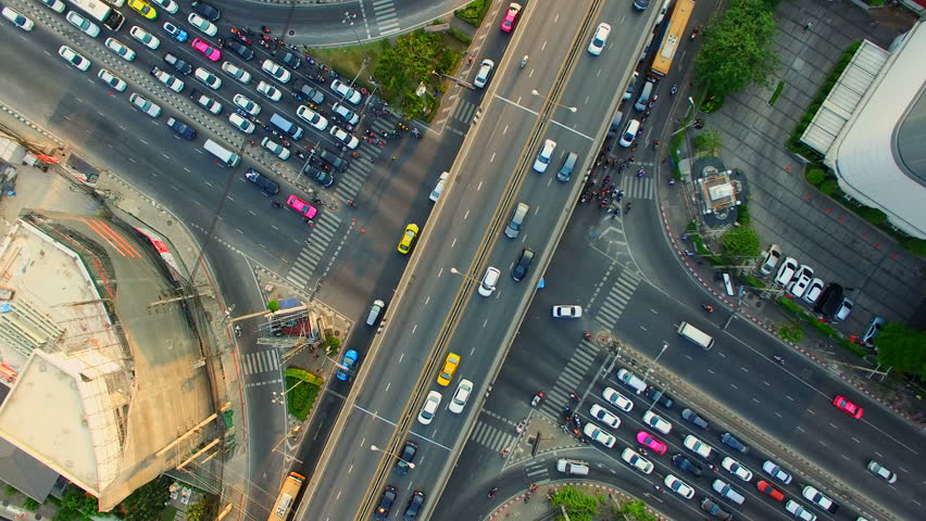 Stock Video Clip of aerial top view of traffic and vehicle | Shutterstock
