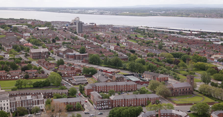 Liverpool Aerial View Suburb Building Stock Footage Video (100% Royalty ...