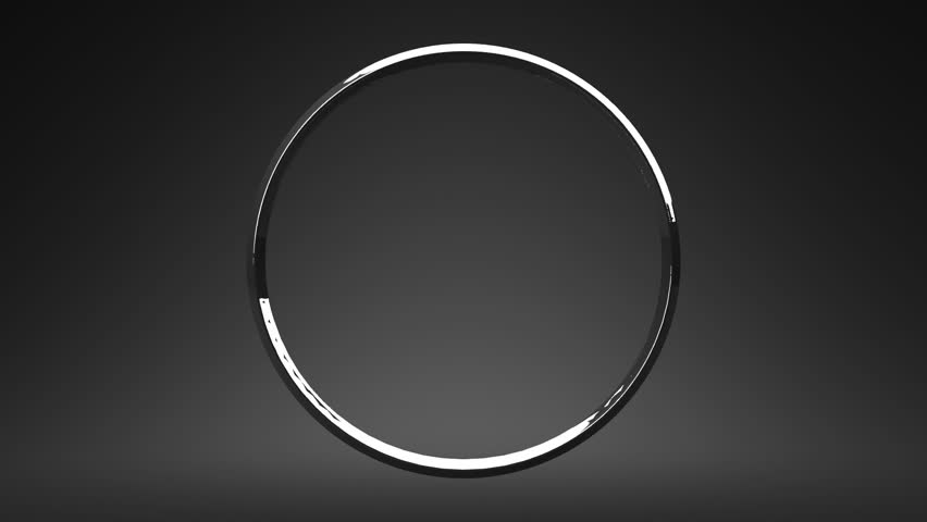 Stock Video Clip of Silver Circle Abstract On Black Background. Loop ...