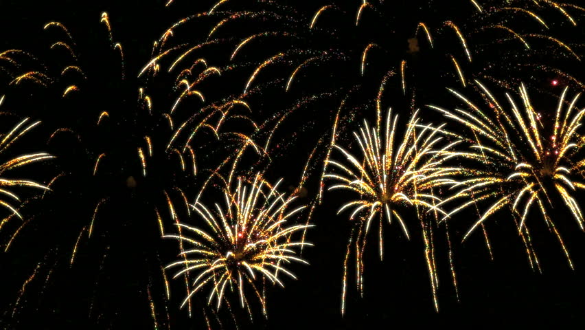 Colorful Fireworks in Slow Motion Stock Footage Video (100% Royalty ...