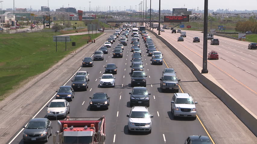 Toronto, Ontario, Canada May 2016 Epic Traffic Jam On Toronto Highway ...