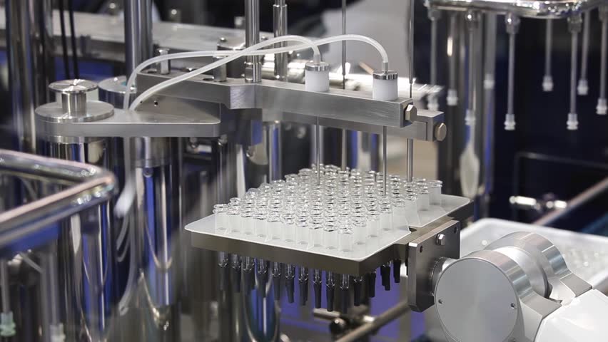 Filling Machine, Automatic Equipment For Pharmaceutical Industry Stock ...