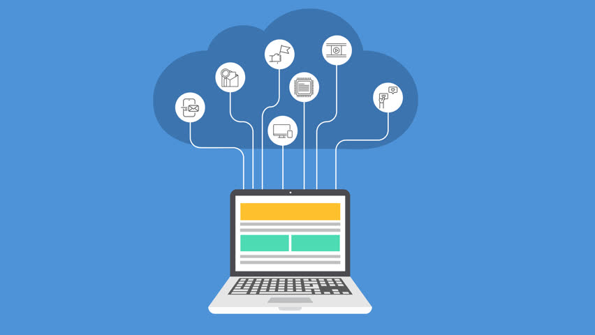 Responsive Pc. Computer Icon Animation. Flat Design Modern Icon ...