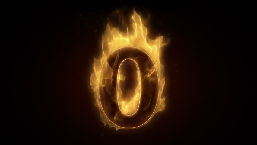 Fiery Letter O Burning In Loop With Particles Stock Footage Video ...