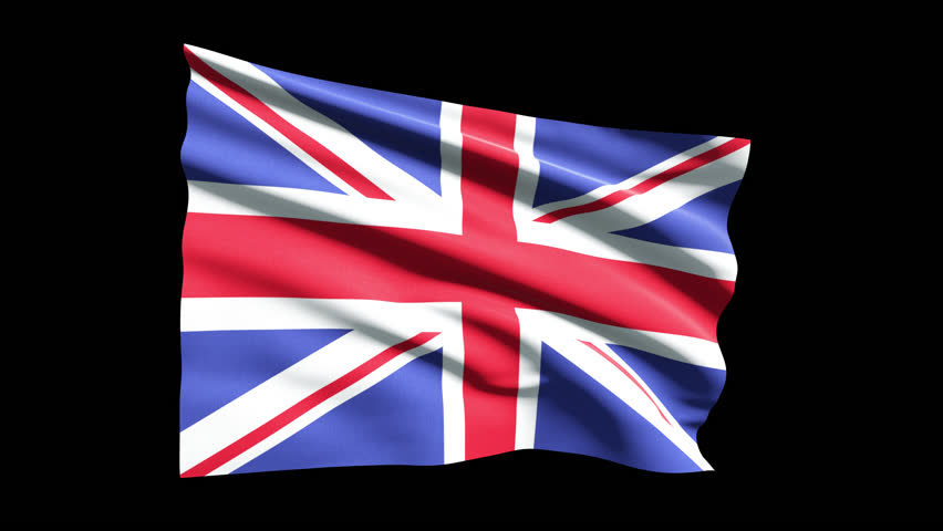 London Skyline With Rippling British Flag Animation Stock Footage Video ...