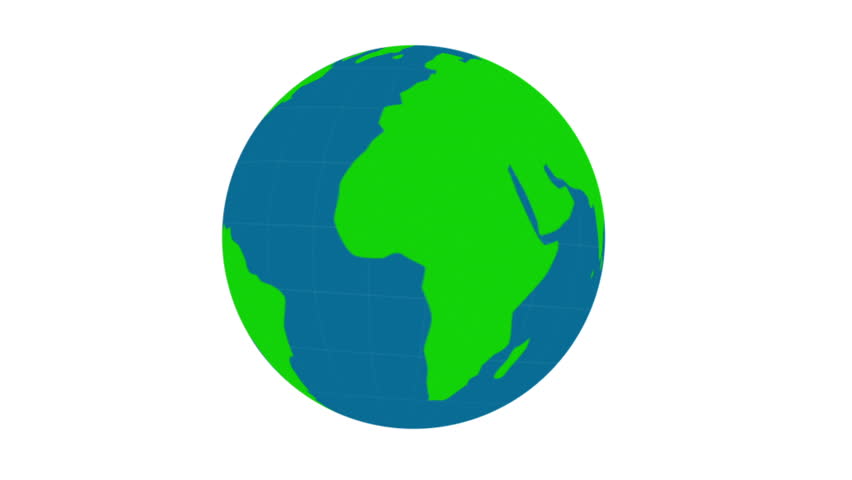 Cartoon Earth Rotate And Loop In Alpha Matte Stock Footage Video ...