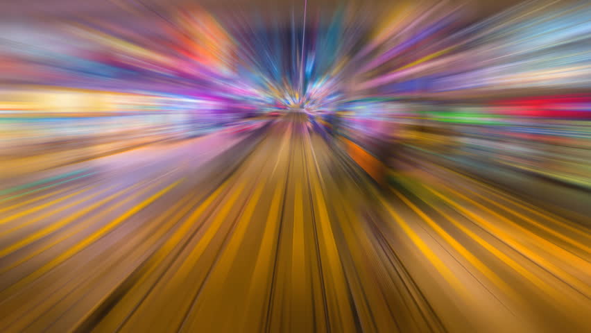 Time Lapse Tram Fast Speed Motion In City Of Hong Kong (forward, Loop ...