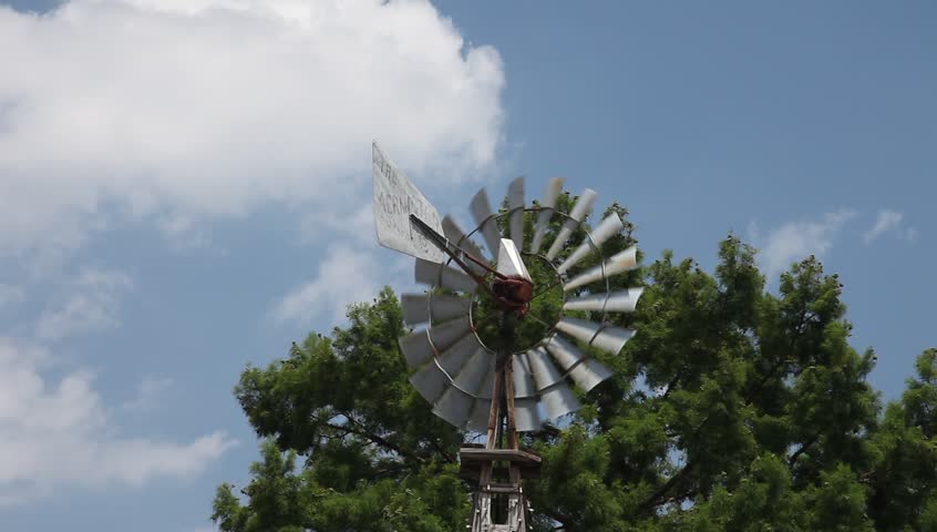Windmill with Trees and Sky. Stock Footage Video (100% Royalty-free ...