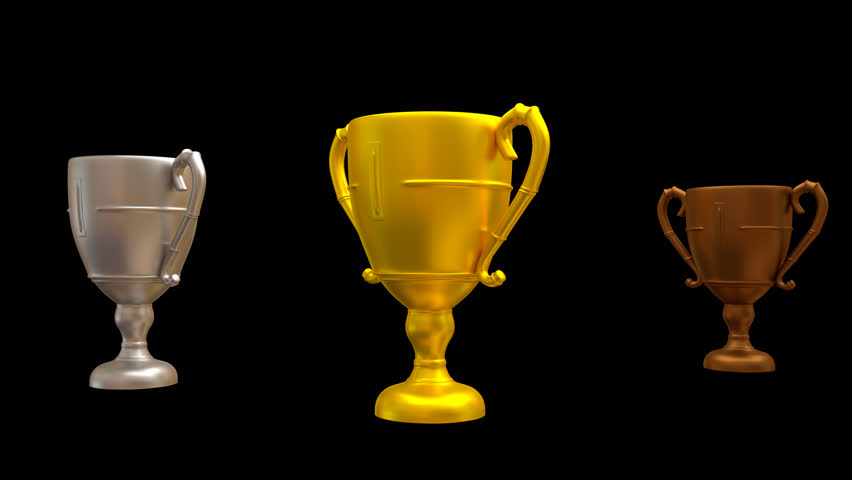 Golden Football Trophy Rotates On White Background Stock Footage Video ...