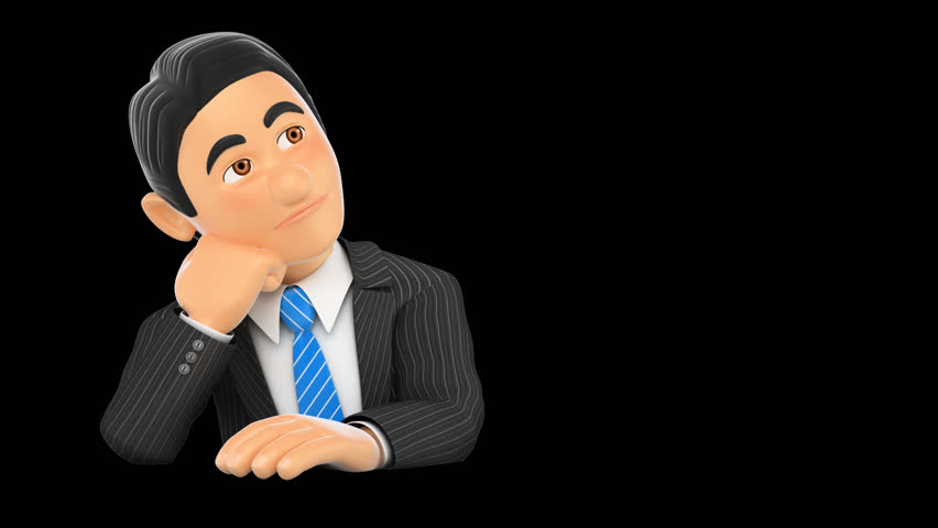 3d Footage. Businessman Thinking. Loop Stock Footage Video (100% ...