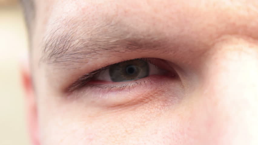 Closeup Of Man's Eye Moving Looking Around Stock Footage Video 3491321 ...