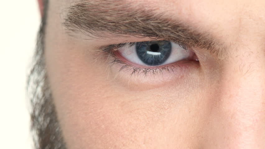 Closeup Of Man's Eye Moving Looking Around Stock Footage Video 3491321 ...