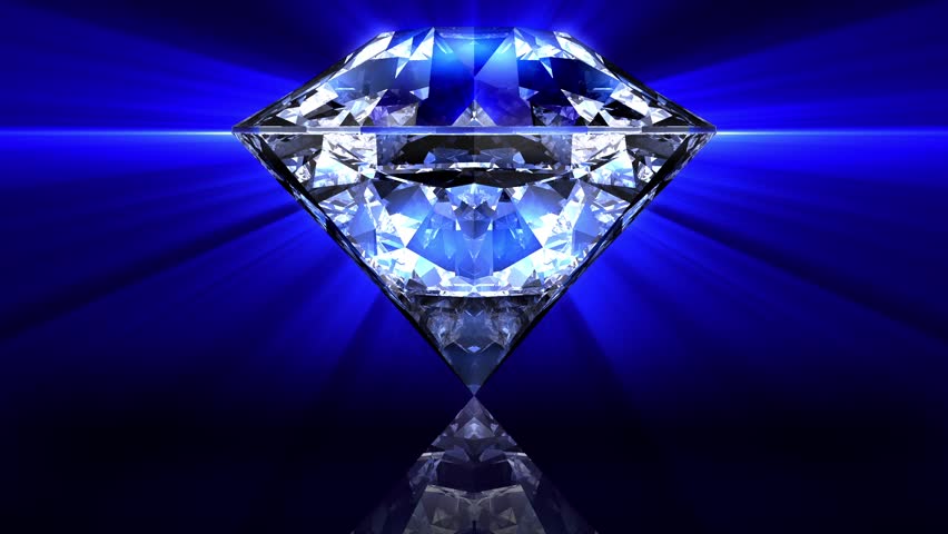 Blue Diamond - Loopable Spinning Animation With Particles Stock Footage ...