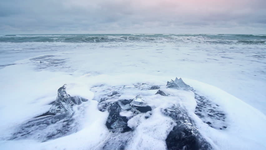 Cliff And Ocean During Winter Time On The Island Gotland In Sweden ...
