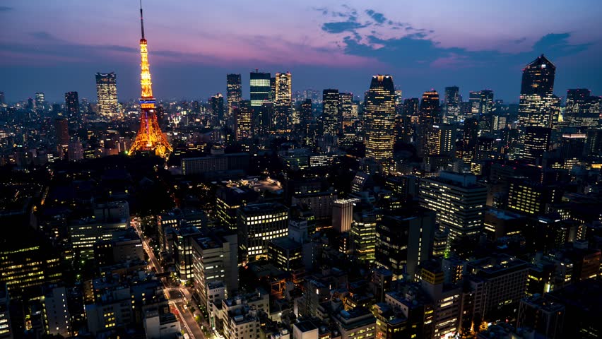 Stock video of night tokyo city view with glowing | 19668985 | Shutterstock