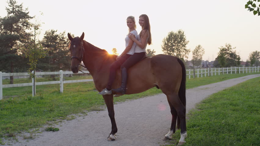 SLOW MOTION, CLOSE UP: Senior Experienced Male Rider Horseback Riding ...