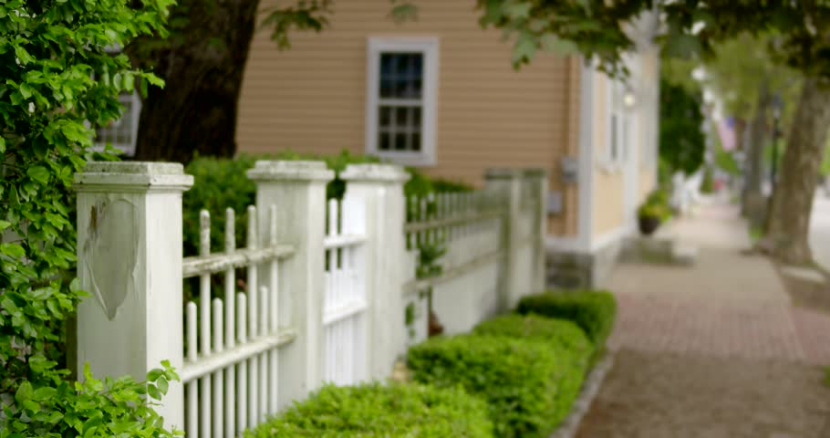 Small Town Residential Street And Sidewalk For Use As Green Screen ...