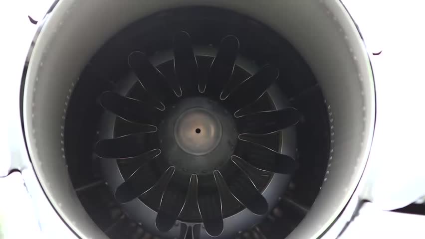 Stock video of rotating jet aircraft turbine from behind | 20125375 ...