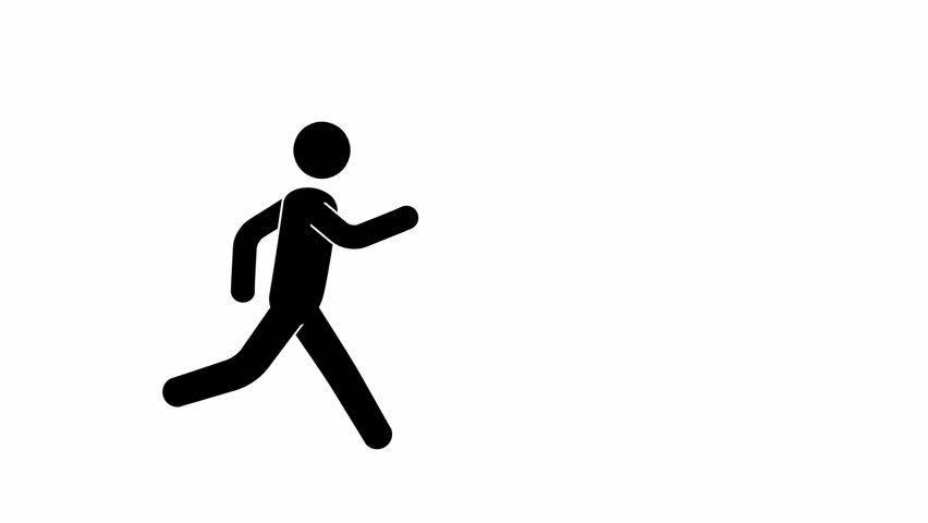 Sketchy Man Joyfully Goes. Moving Man Icon. วิดีโอสต็อก 6887482 ...