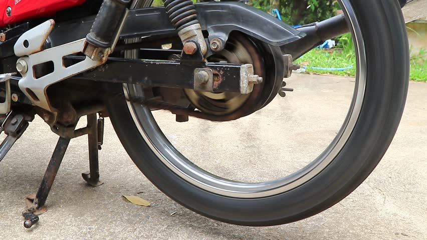 Motorcycle Spinning Wheel, Close Up Stock Footage Video 7772242 ...