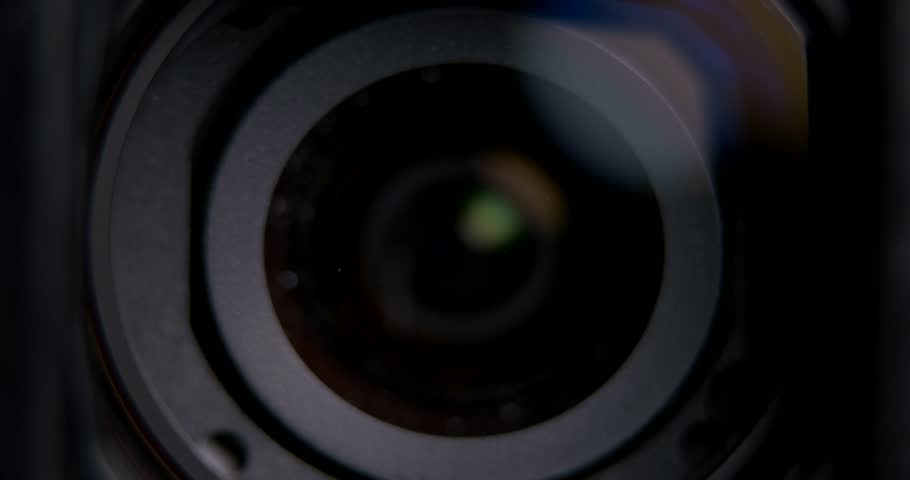 Camera Zoom. Closeup Shot Of Professional Video Camera, With Its Lens ...