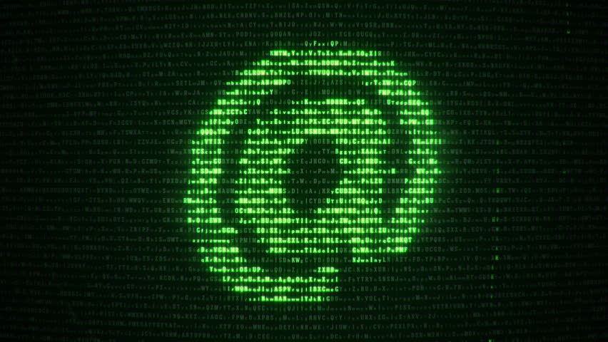 Green Text Unfolding Quickly Against A Black Background Stock Footage ...