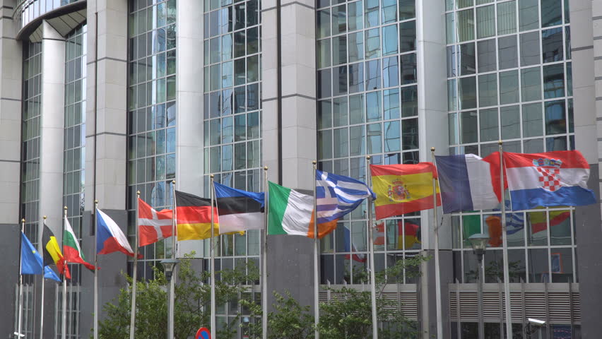 European Union Country Flags Move, Reflect On European Parliament ...