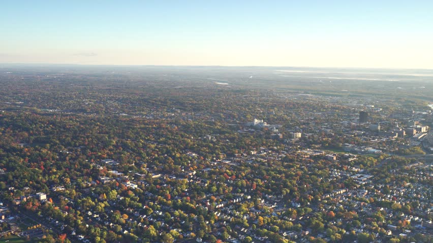 Hartford Ct Fall Morning. Aerial Stock Footage Video (100% Royalty-free ...