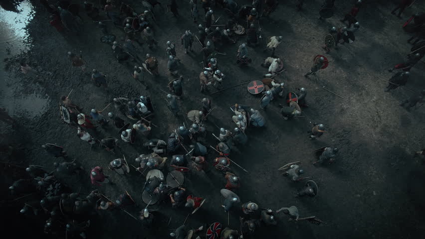 Flying Over Crowd of Medieval Stock Footage Video (100% Royalty-free ...