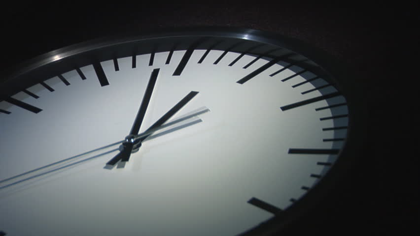Clock Minute, Second And Hour Hands Moving Fast. Animated Clock In ...