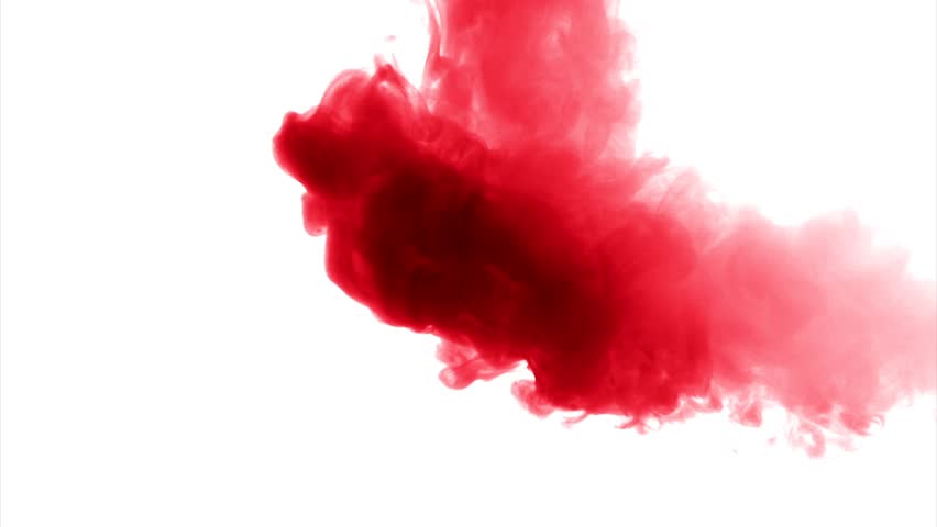 Red Cloud Smoke / Ink On Water On White Background Videos de metraje en ...