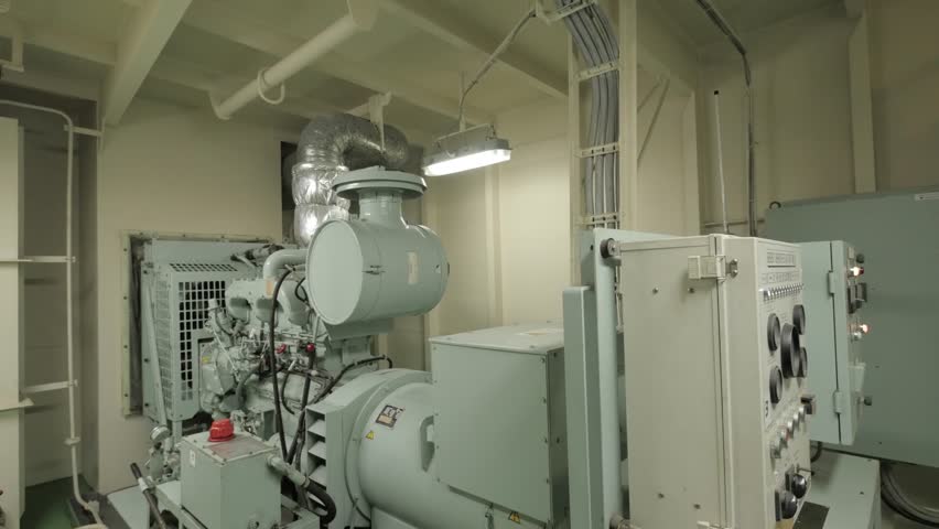 Emergency Diesel Generator Of Ship. Stock Footage Video 21555499 ...