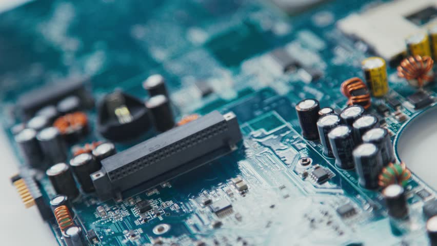 PCB Printed Circuit Board, Electronic Circuit Chip. Stock Footage Video ...