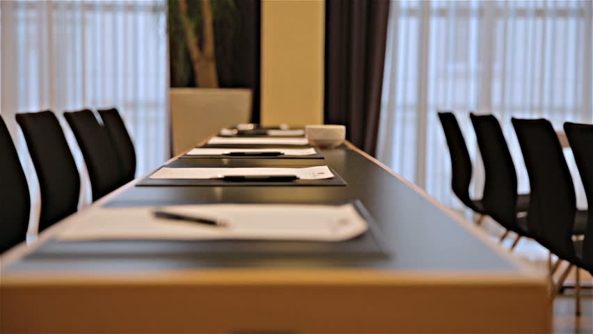 Conference Room Table with Pen Stock Footage Video (100% Royalty-free ...