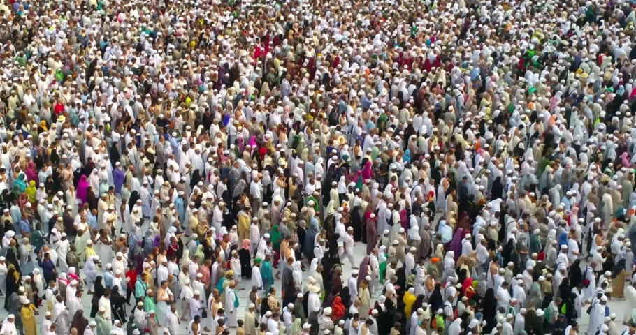 The Above View Of A Really Crowded Place On A Celebration Day Stock ...