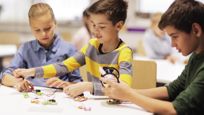 Stock Video Clip of education, children, technology, science and people ...