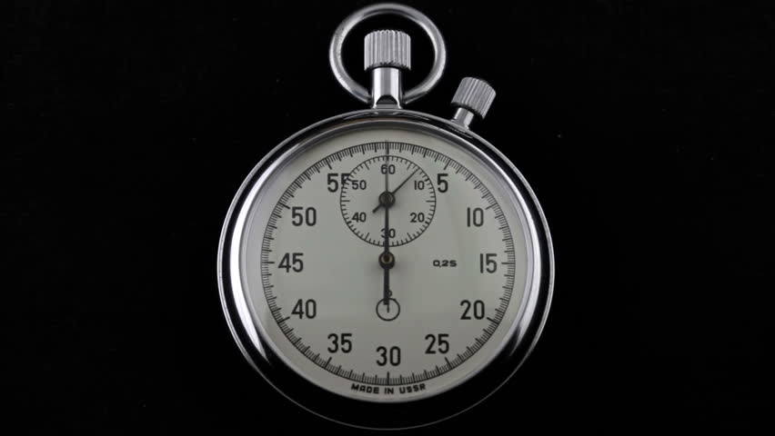 Stopwatch On A Black Background With Sound Effect, Ticking Hand And ...