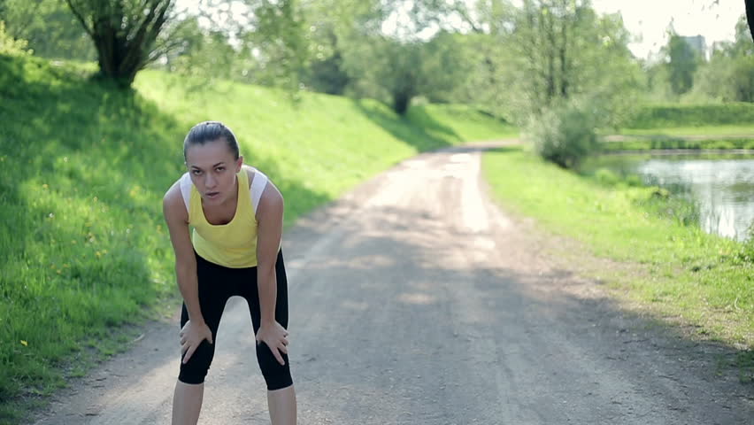 Two Young Women Running In The Park, Slow Motion Stock Footage Video ...