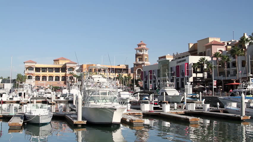 Cabo San Lucas Marine Harbor With Boats. Mexican Resort And Cruise Port ...
