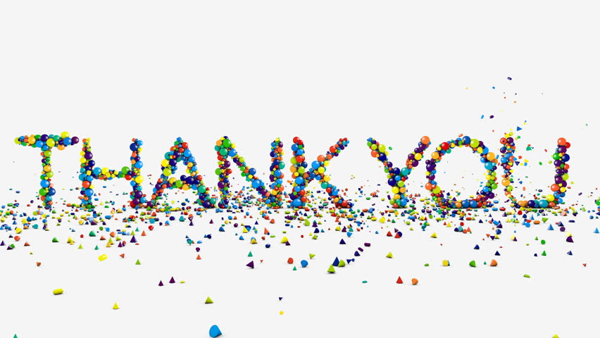 Motion Graphics - Thank You Animation On White, Fountain Of Geometric ...