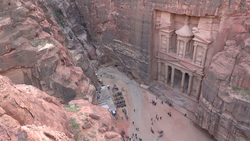 PETRA, JORDAN - NOVEMBER 2016: High Angle View Of The Treasury, A ...