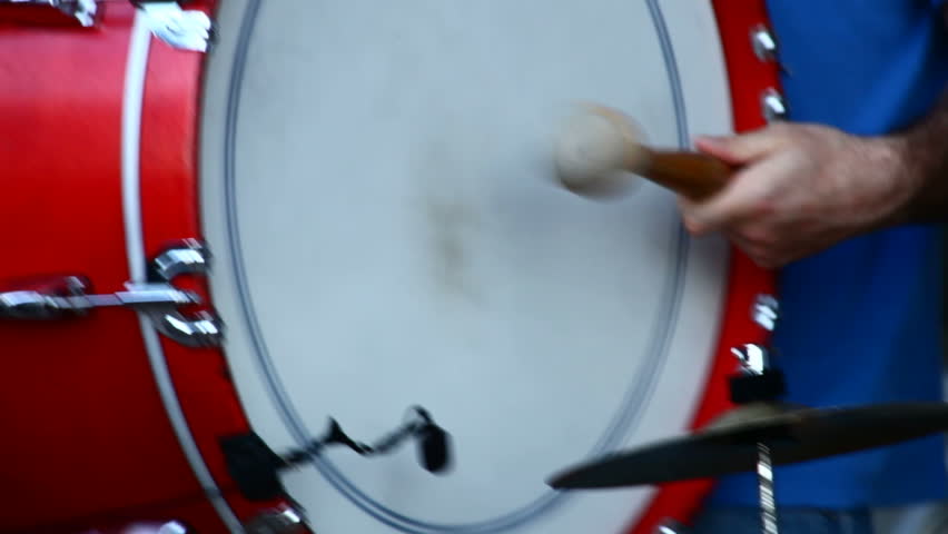 Drummer Playing a Bass Drum Stock Footage Video (100% Royalty-free ...