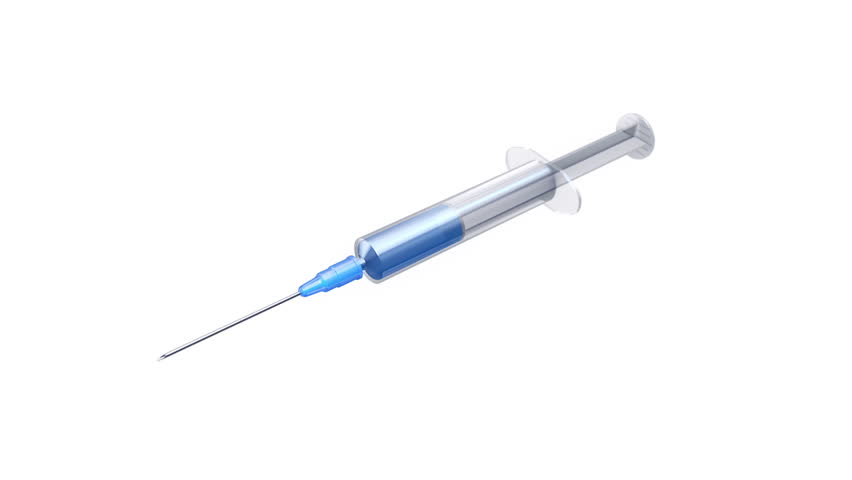 Stock video of animation of flying plastic syringe in | 23275615 ...