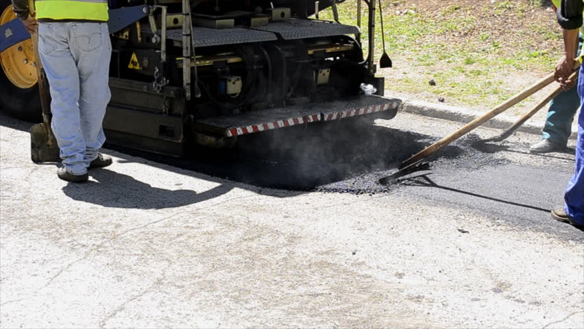 Medium Shot of Activity Asphalt Stock Footage Video (100% Royalty-free ...